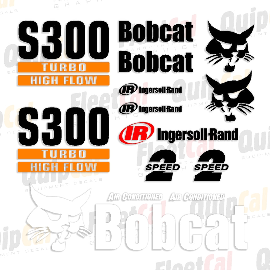 Bobcat S300 Skid Loader Early Model Marking Decal Set (Turbo High Flow – Truck and Equipment Decals