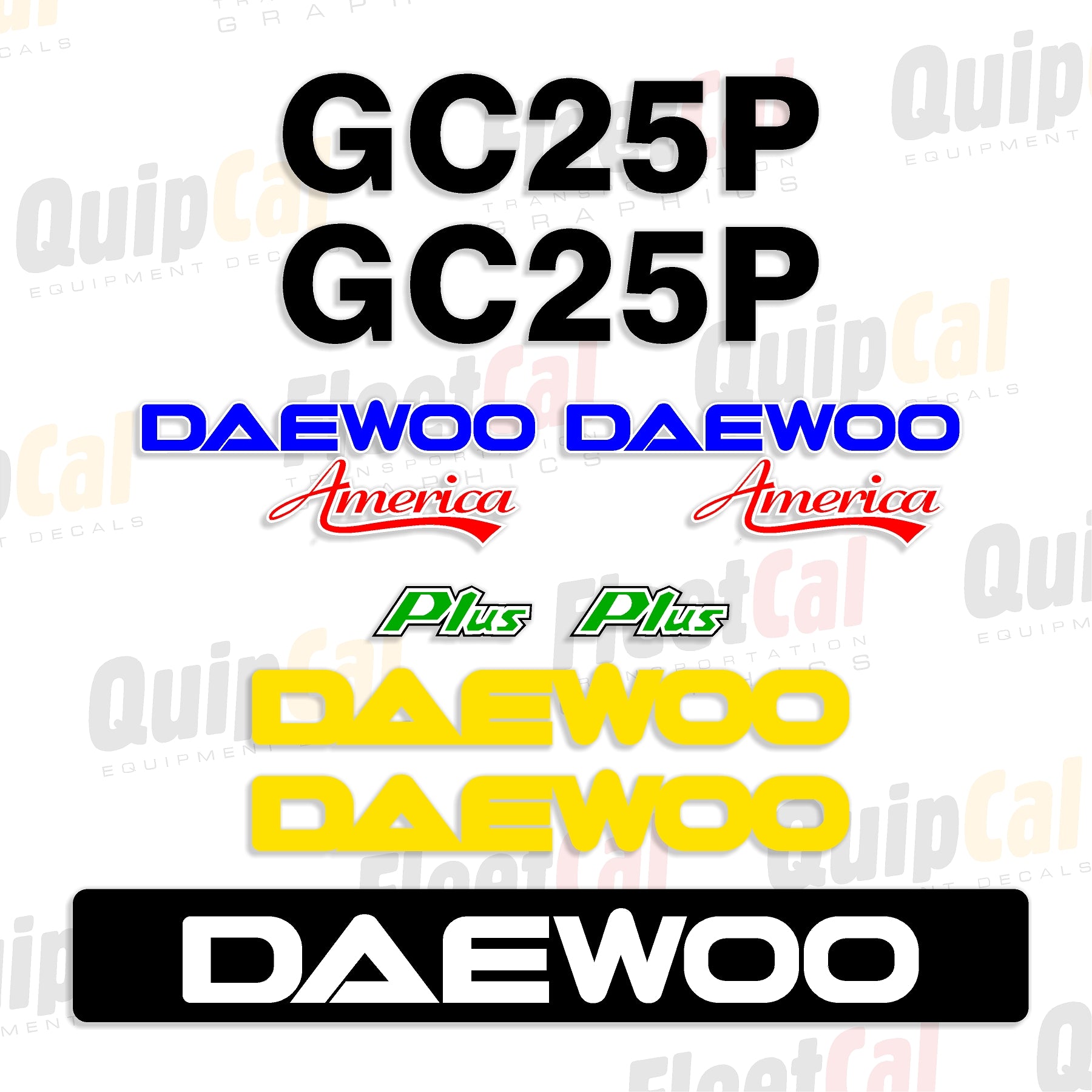 Daewoo GC25P Plus Forklift Marking Decal Set – Truck and Equipment Decals
