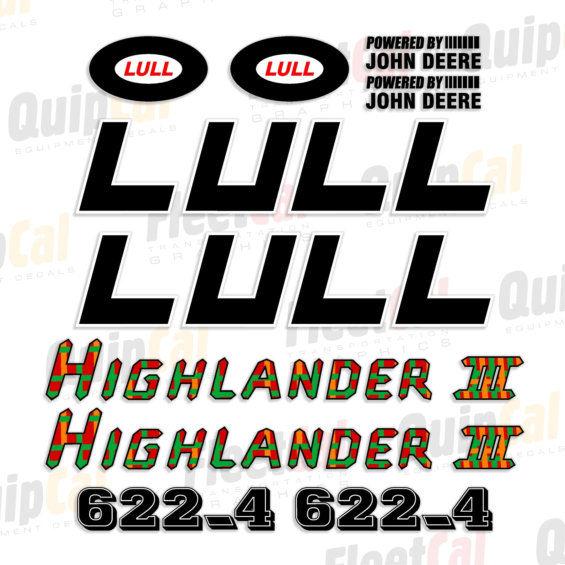 Lull 622-4 Highlander III Telehandler Marking Decal Set – Truck and Equipment Decals