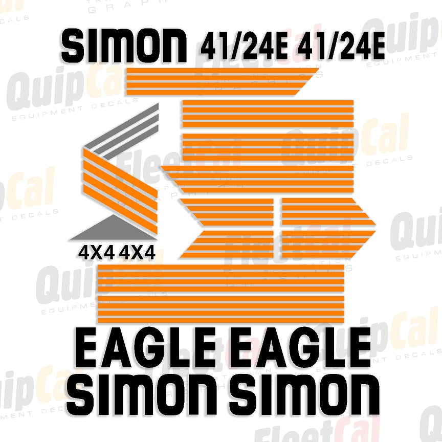 Simon Eagle 41-24E Articulated Manlift Marking Decal Set – Truck and Equipment Decals