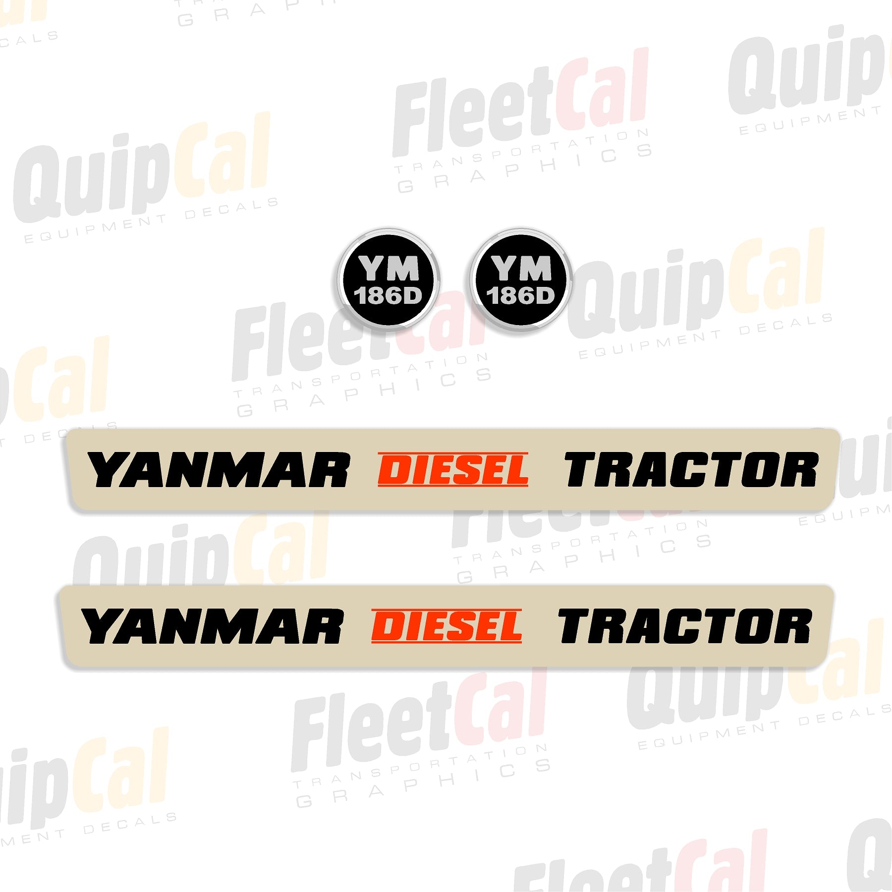 Yanmar YM186D Tractor Marking Decal Set – Truck and Equipment Decals