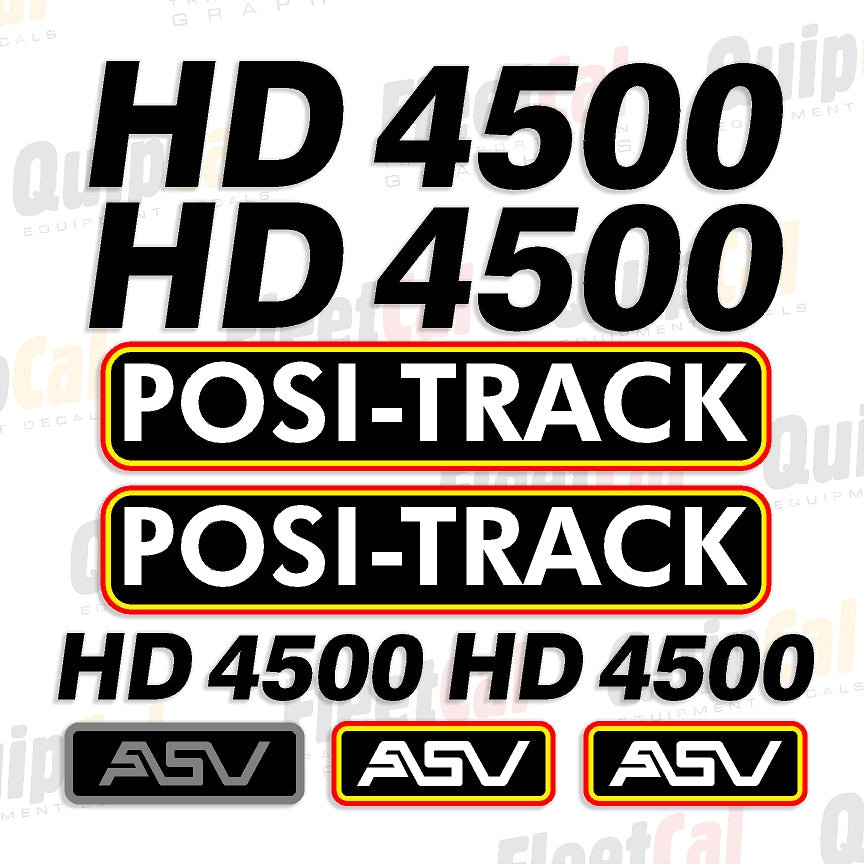 ASV Posi-Track HD4500 Compact Track Loader Marking Decal Set – Truck ...