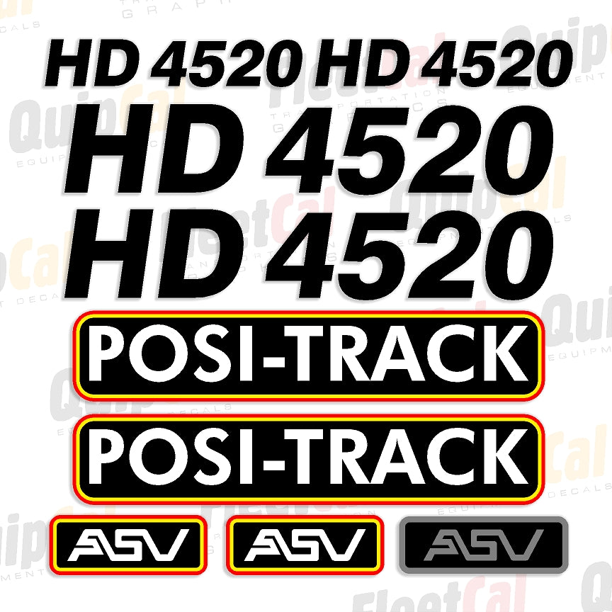 ASV Posi-Track HD4520 Compact Track Loader Marking Decal Set – Truck ...