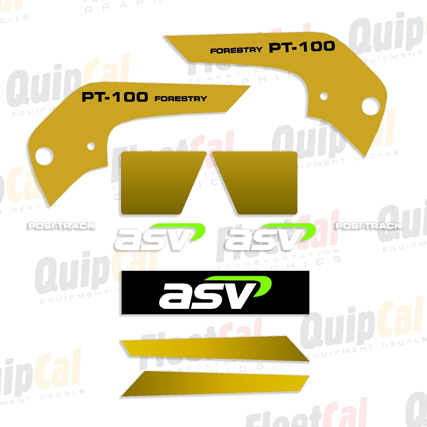 ASV Posi-Track PT-100 Forestry Compact Track Loader Marking Decal Set ...