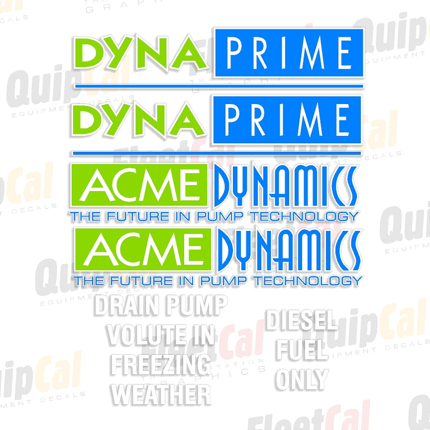 Acme Dynamics DynaPrime Pump Marking Decal Set – Truck and Equipment Decals