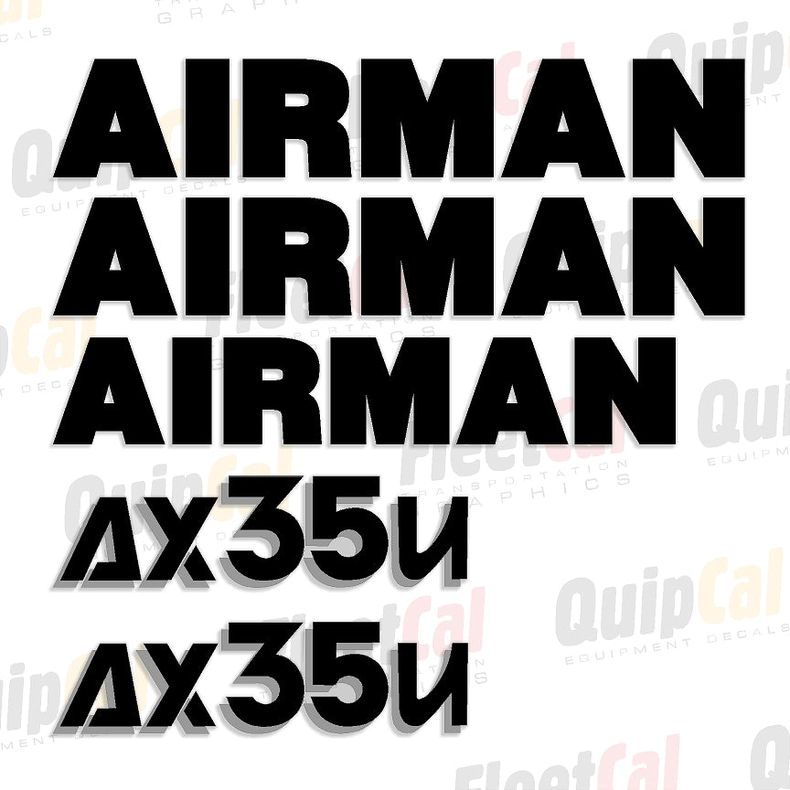 Airman AX35u Yellow Excavator Marking Decal Set – Truck and Equipment ...