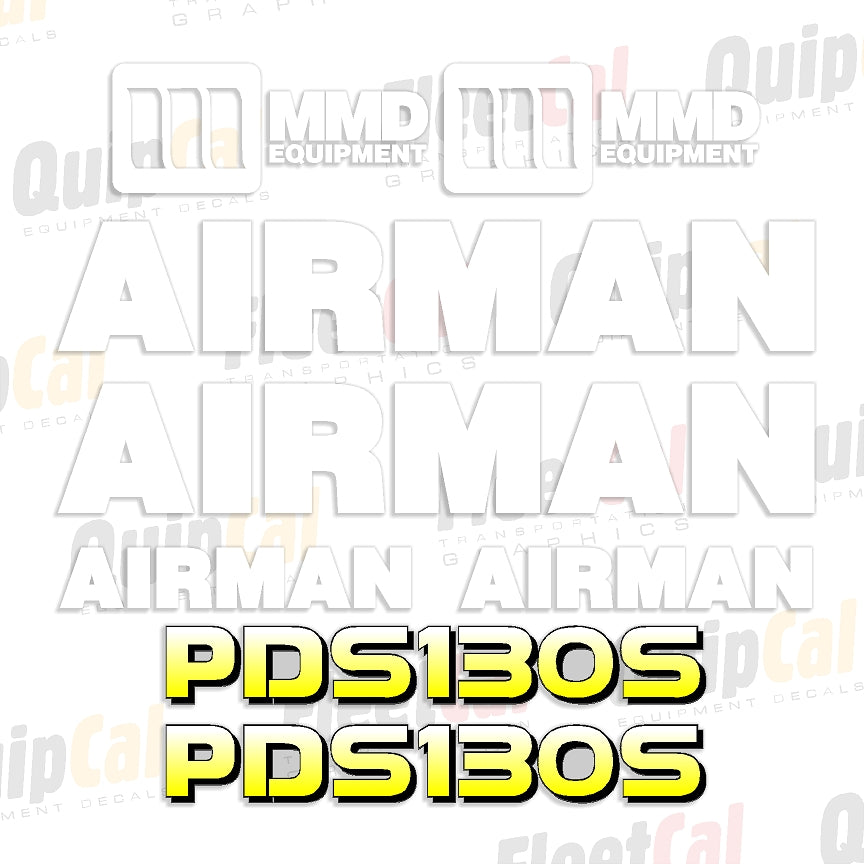 Airman PDS 130S Air Compressor Marking Decal Set – Truck and Equipment ...