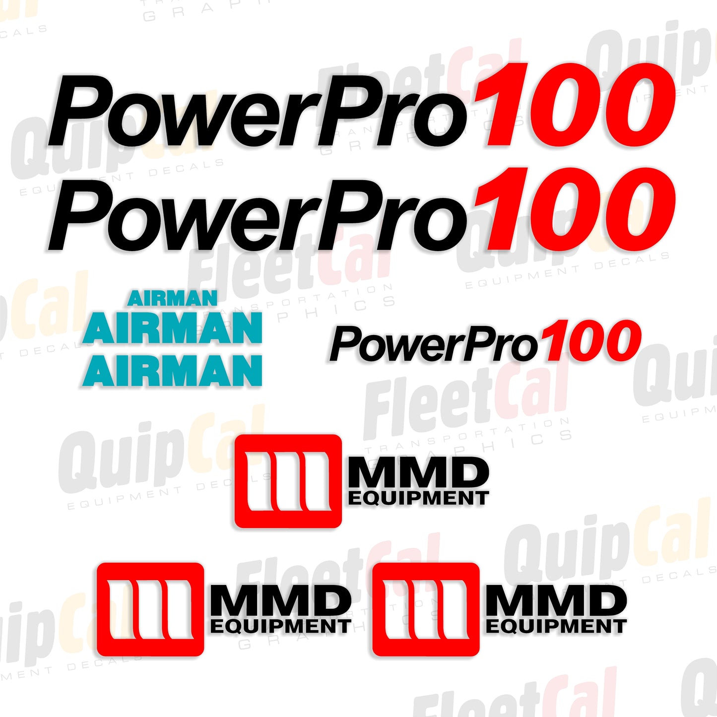 Airman Power Pro 100 Generator Marking Decal Set – Truck and Equipment ...
