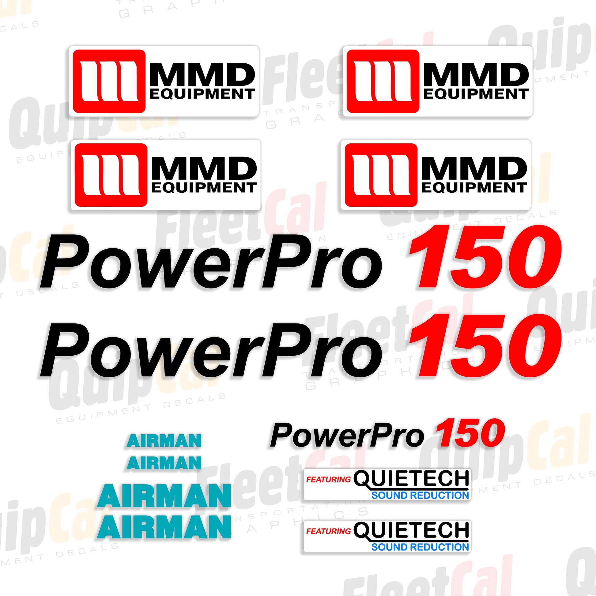 Airman Power Pro 150 Generator Marking Decal Set – Truck and Equipment ...