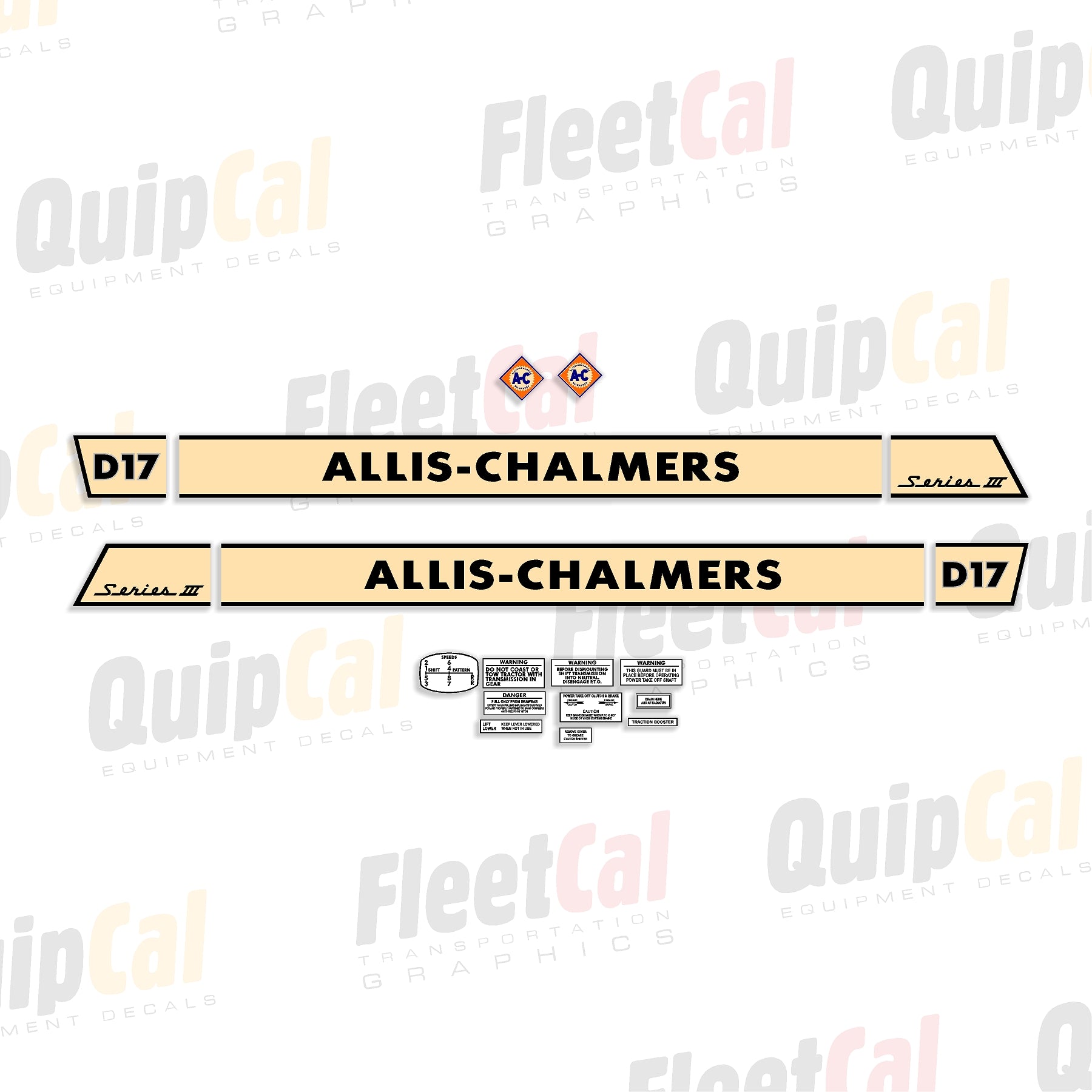 Allis-Chalmers D17 Series III Tractor Marking Decal Set – Truck and ...