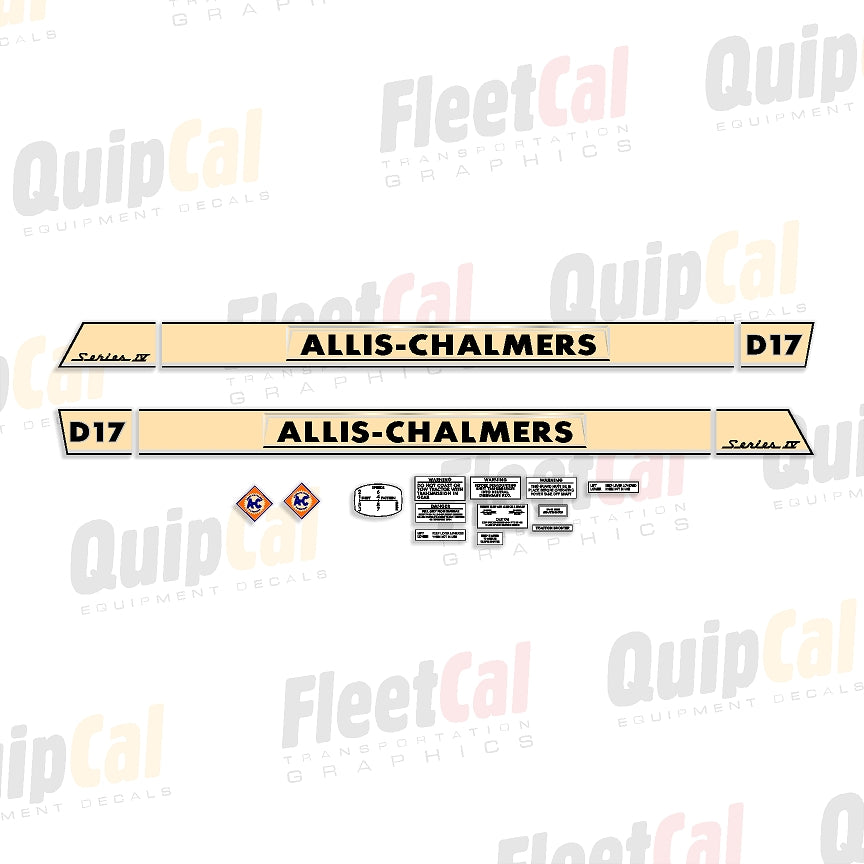 Allis-Chalmers D17 Series IV Tractor Marking Decal Set – Truck and ...