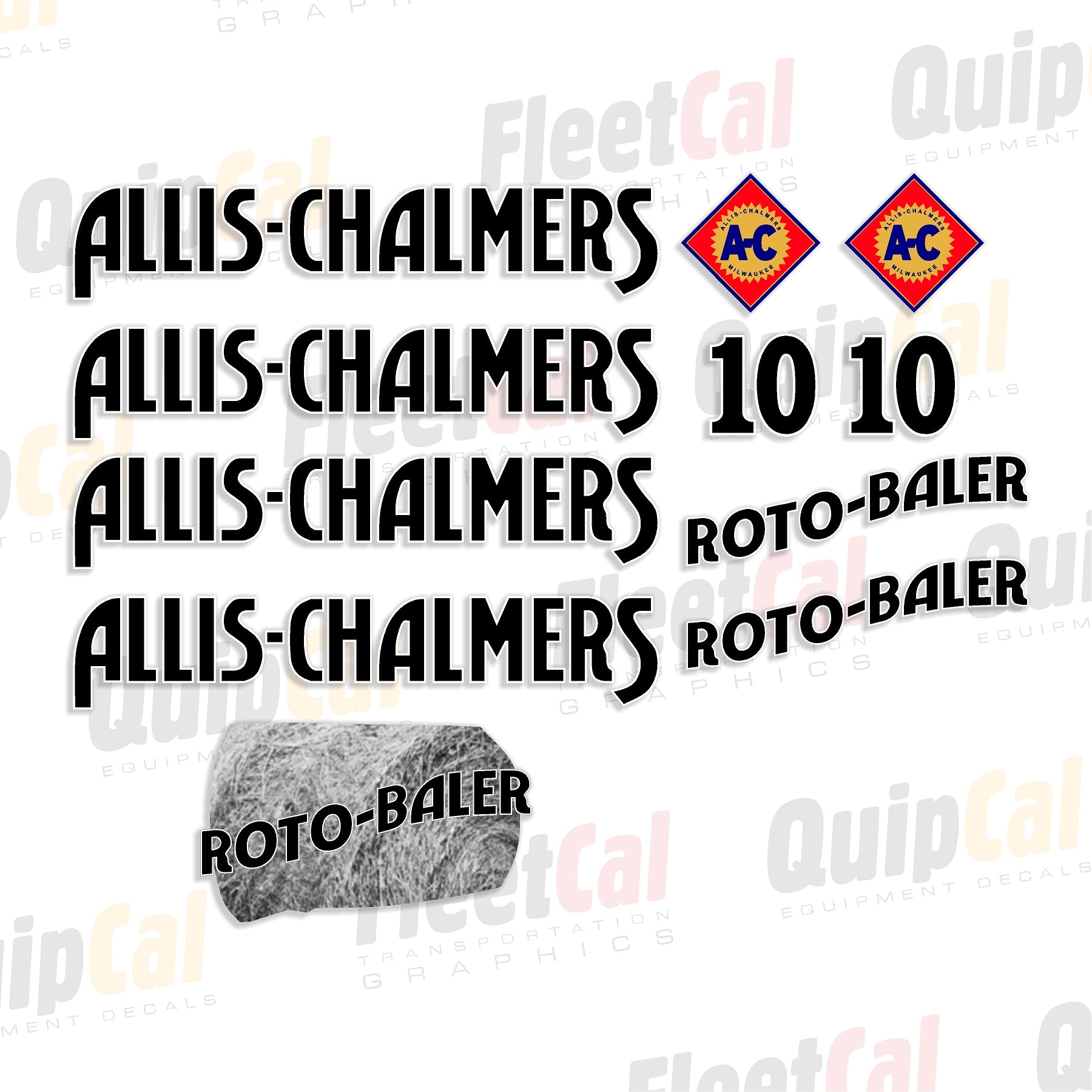 Allis-Chalmers Model 10 Rota-Baler Marking Decal Set – Truck and ...