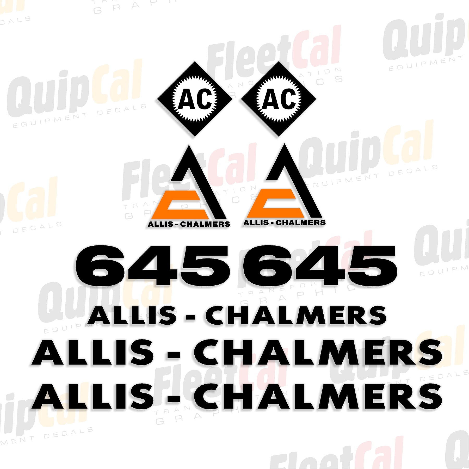 Allis-Chalmers 645 Wheel Loader Marking Decal Set – Truck and Equipment ...