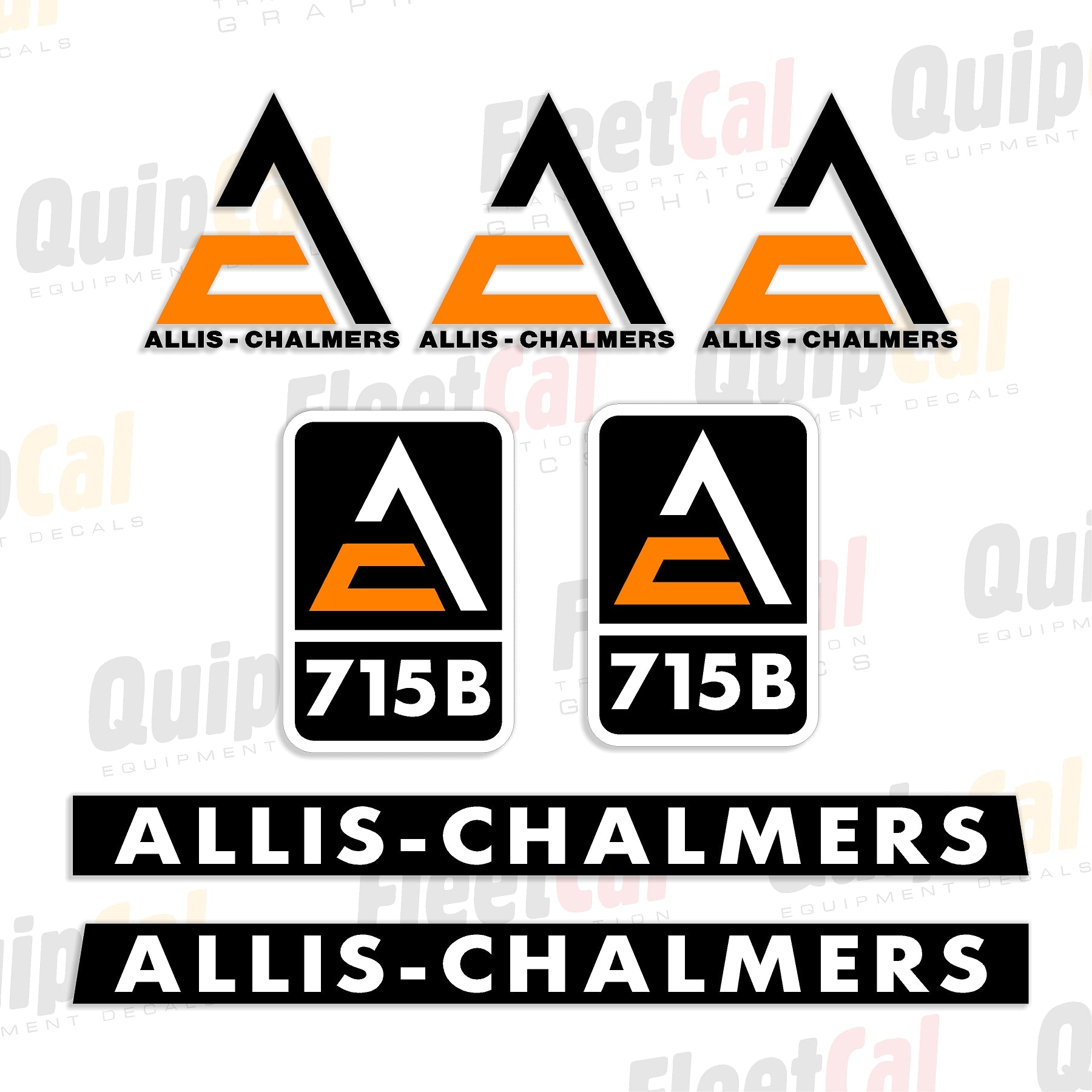 Allis-Chalmers 715B Backhoe Marking Decal Set – Truck and Equipment Decals