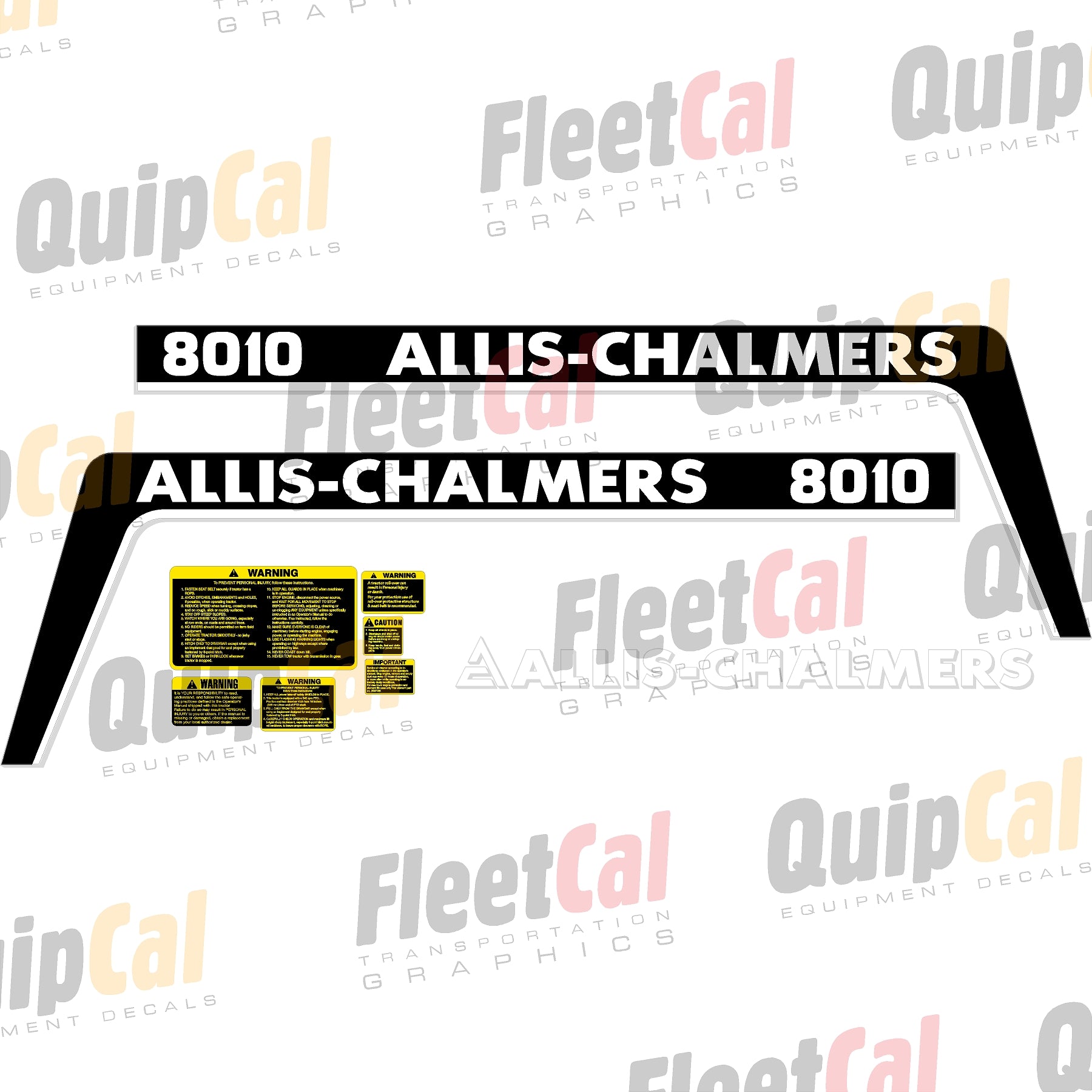 Allis-Chalmers 8010 Marking Decal Set – Truck and Equipment Decals