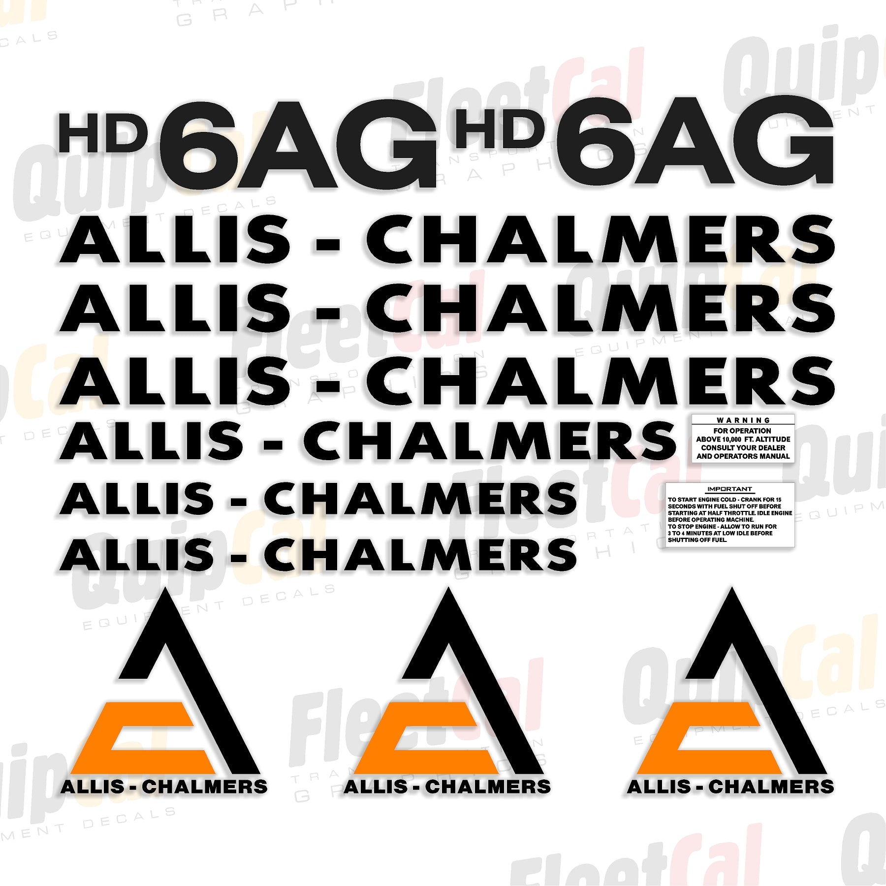 Allis-Chalmers HD6AG Crawler Dozer Marking Decal Set – Truck and ...
