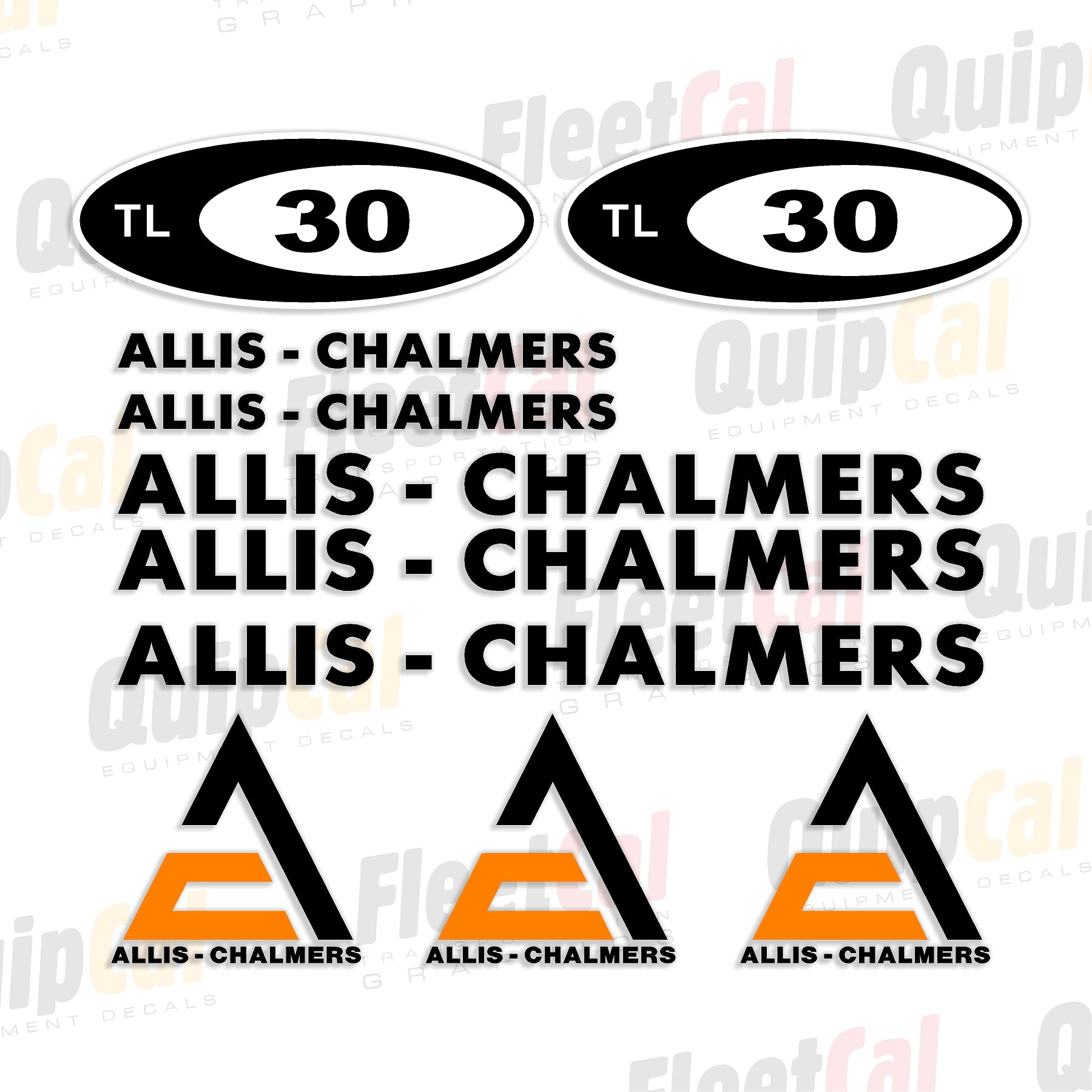 Allis-Chalmers TL30 Wheel Loader Marking Decal Set – Truck and ...