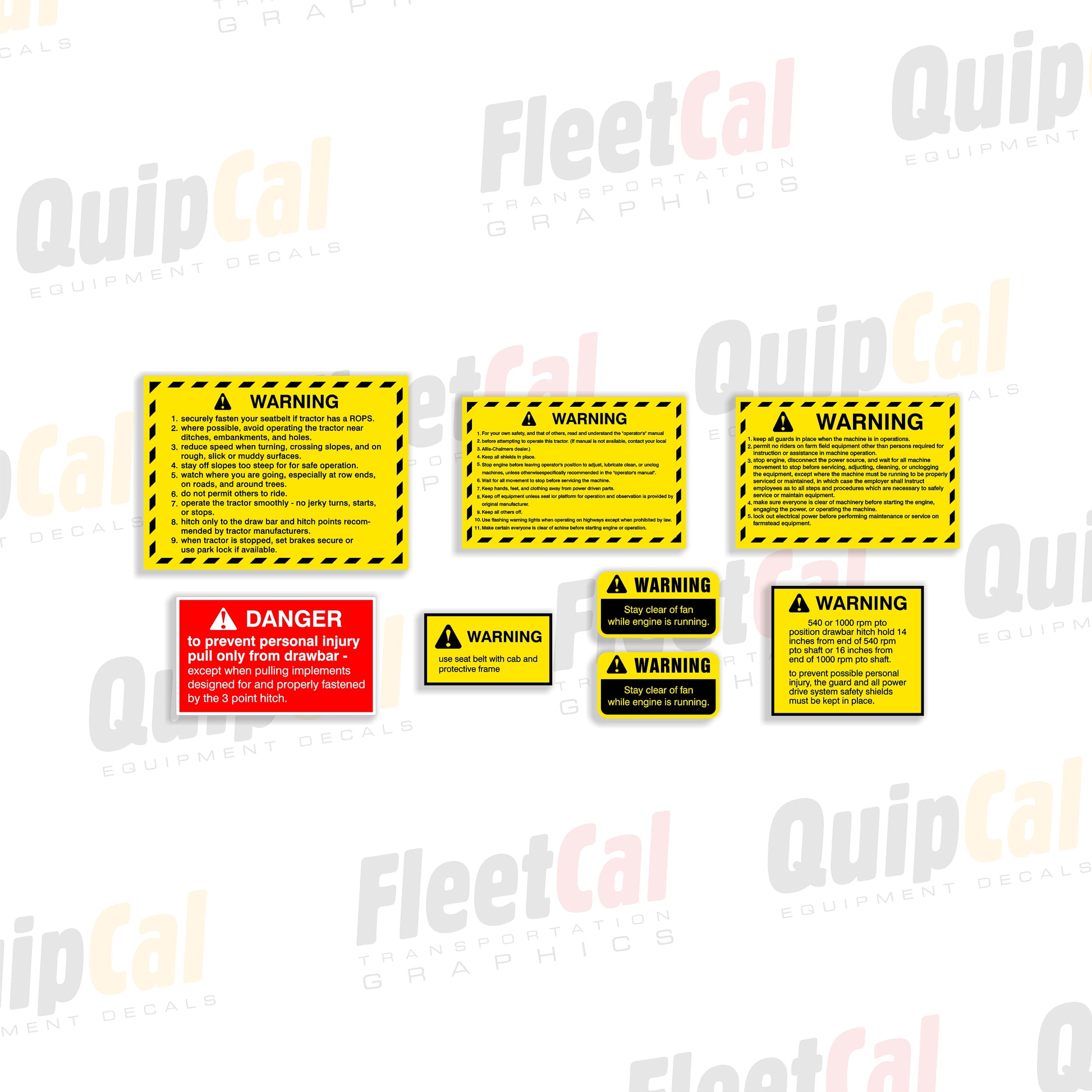 Allis-Chalmers Tractor Safety Decal Set – Truck and Equipment Decals