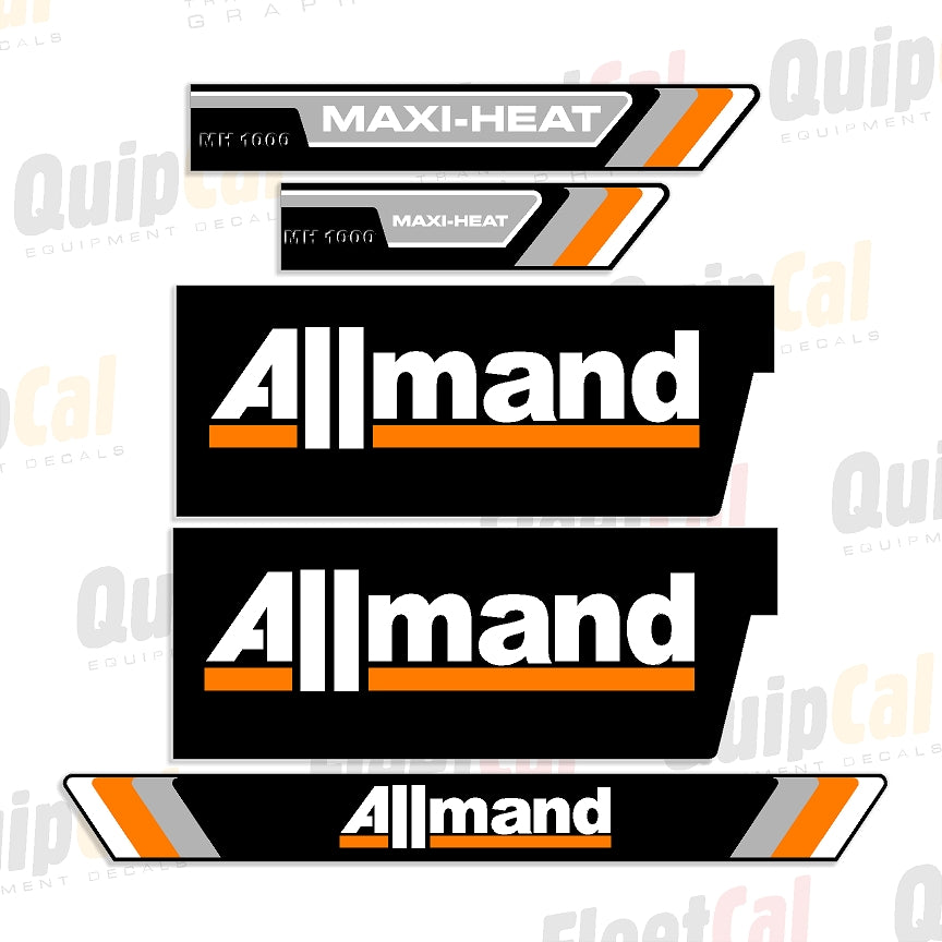 Allmand Maxi-Heat 1000 Portable Heater Marking Decal Set – Truck and ...