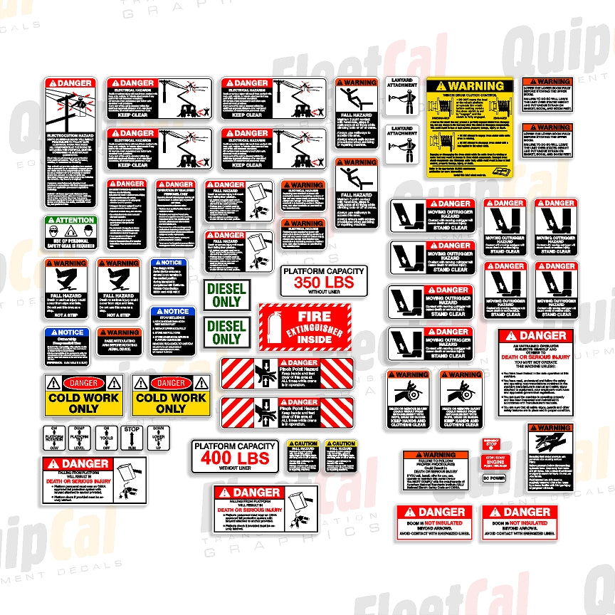 Altec Bucket Truck Safety Decal Set – Truck and Equipment Decals
