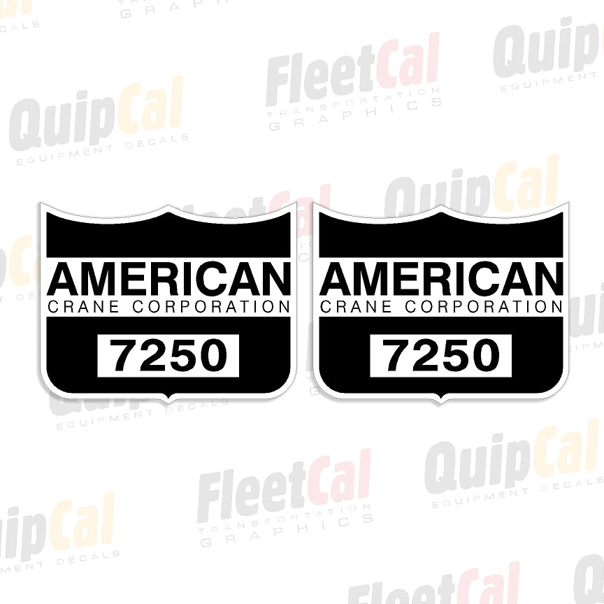 American Crane 7250 Early Model Marking Decal Set – Truck and Equipment ...