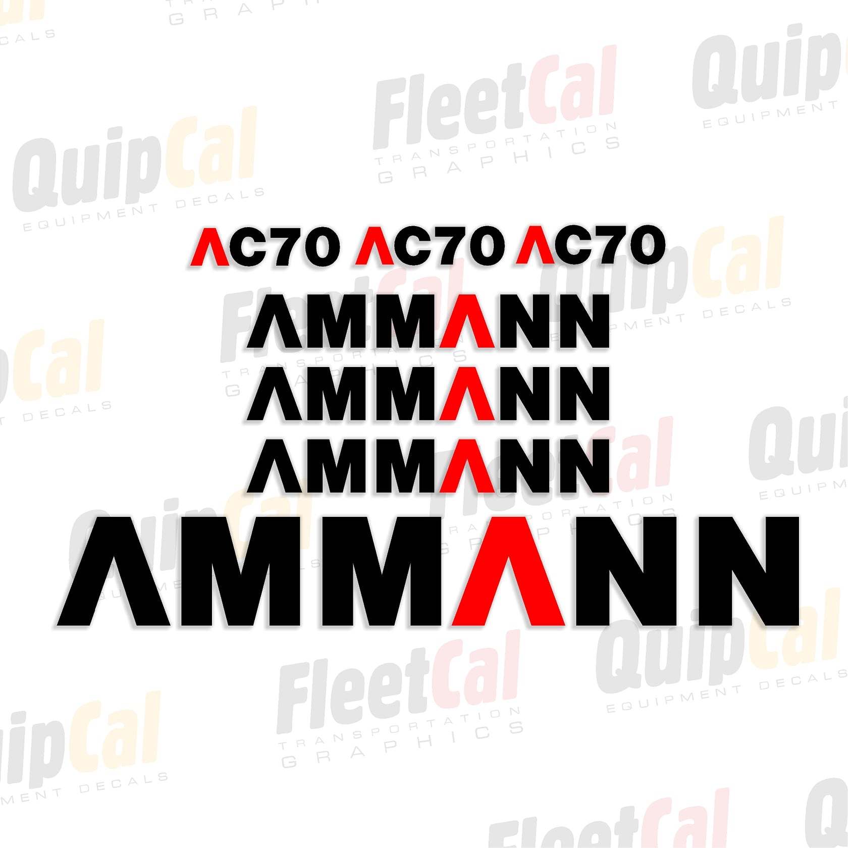 Ammann AC70 Single Drum Roller - Compactor Marking Decal Set – Truck ...
