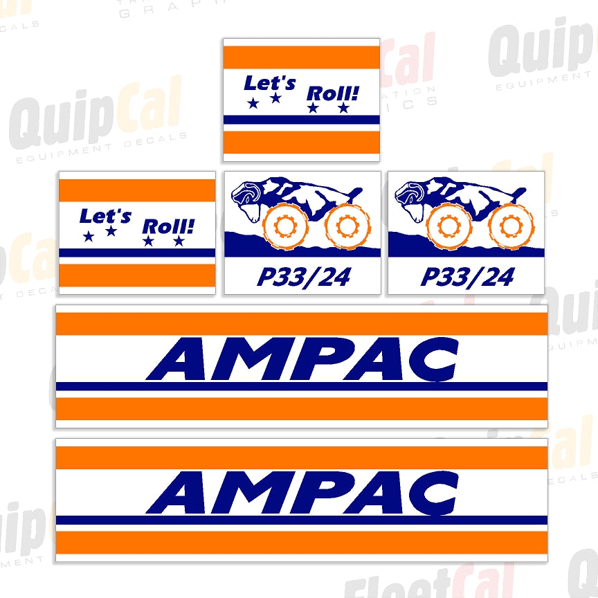Ampac P33-24 Trench Roller Marking Decal Set – Truck and Equipment Decals