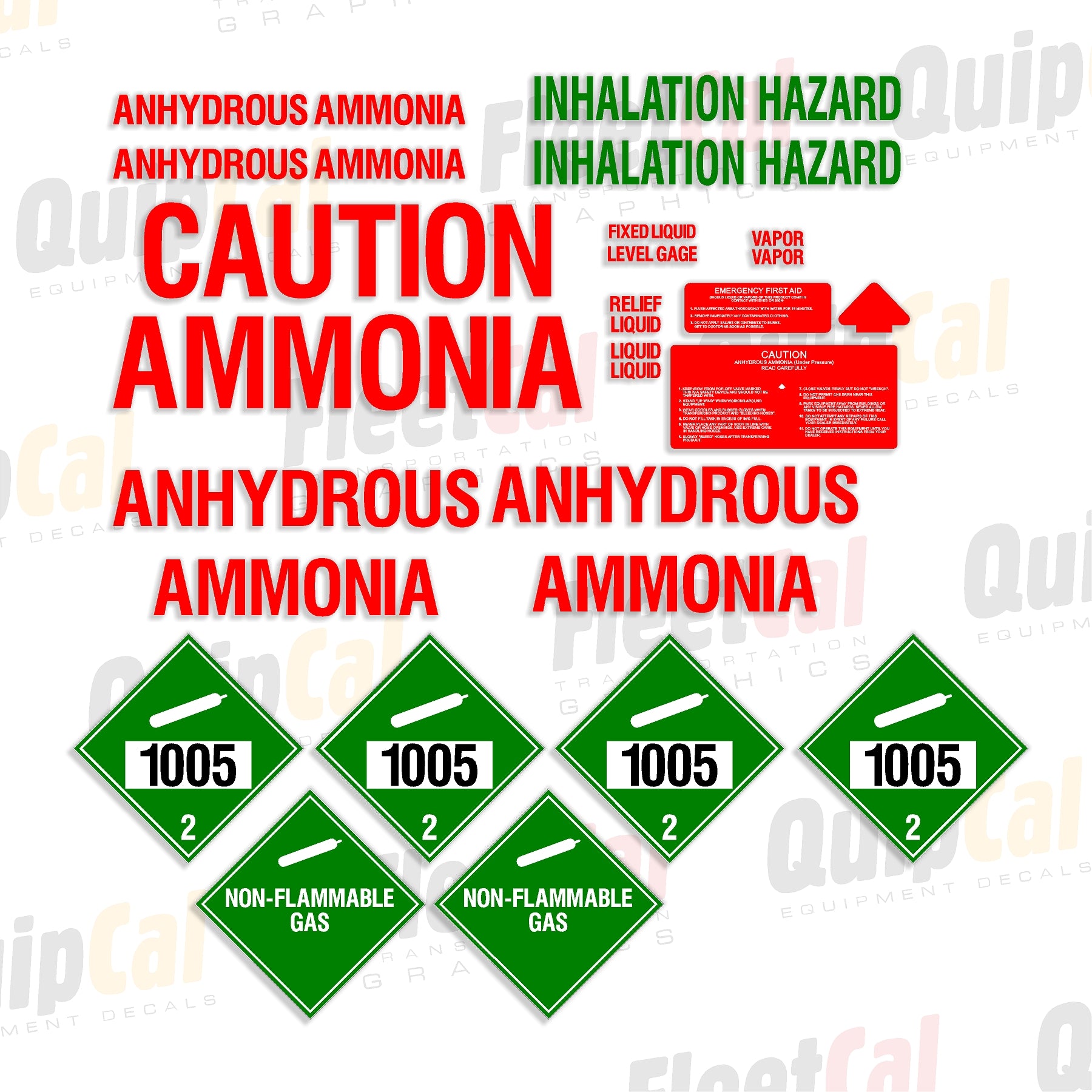Annhydrous Amonia Nurse Tank Decal Package – Truck and Equipment Decals