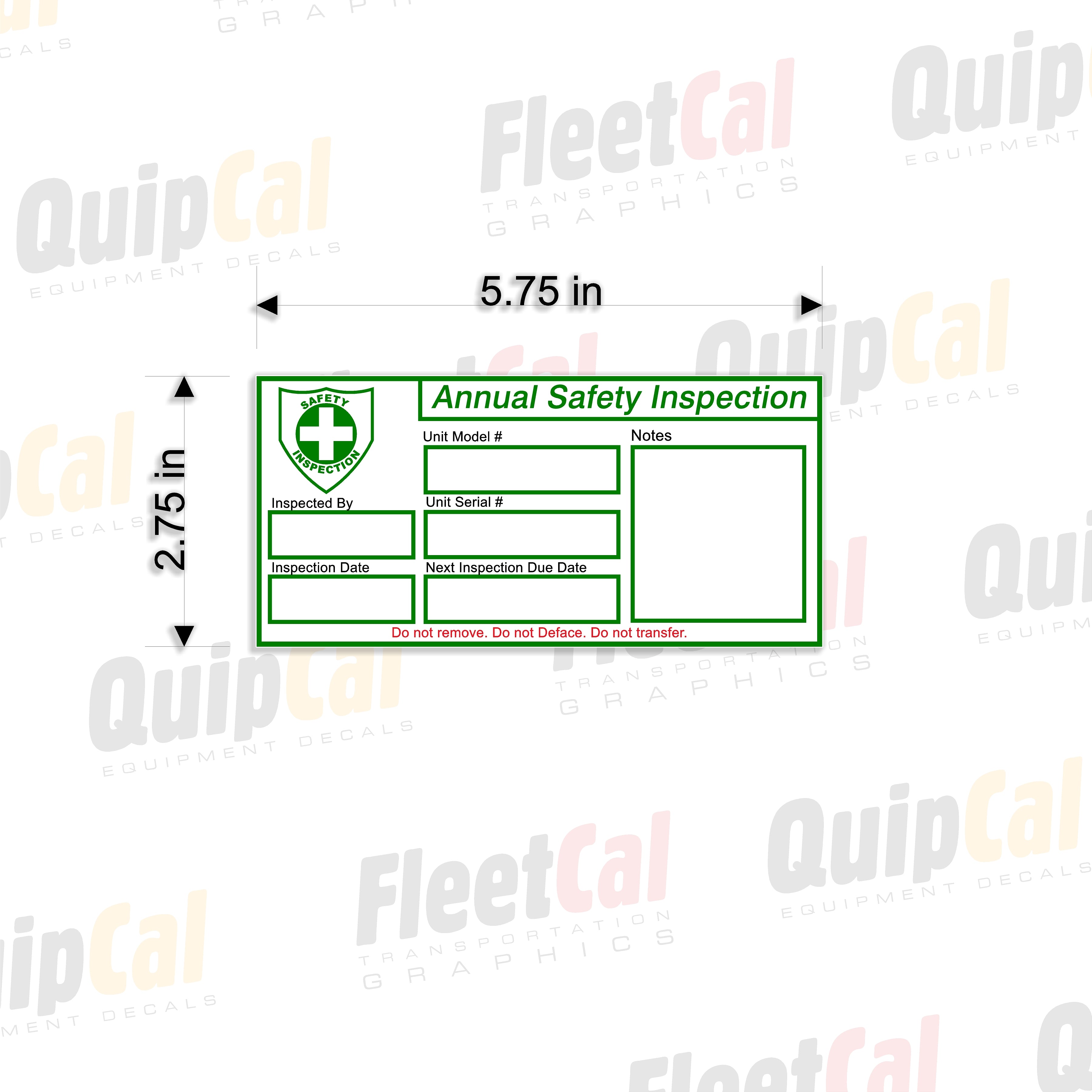 Annual Inspection Decal - 002 (QTY 10) – Truck and Equipment Decals