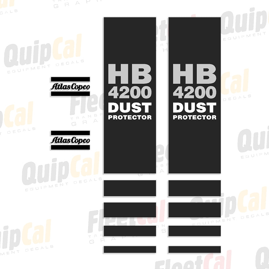Atlas Copco HB4200 Hydraulic Breaker Marking Decal Set – Truck and ...