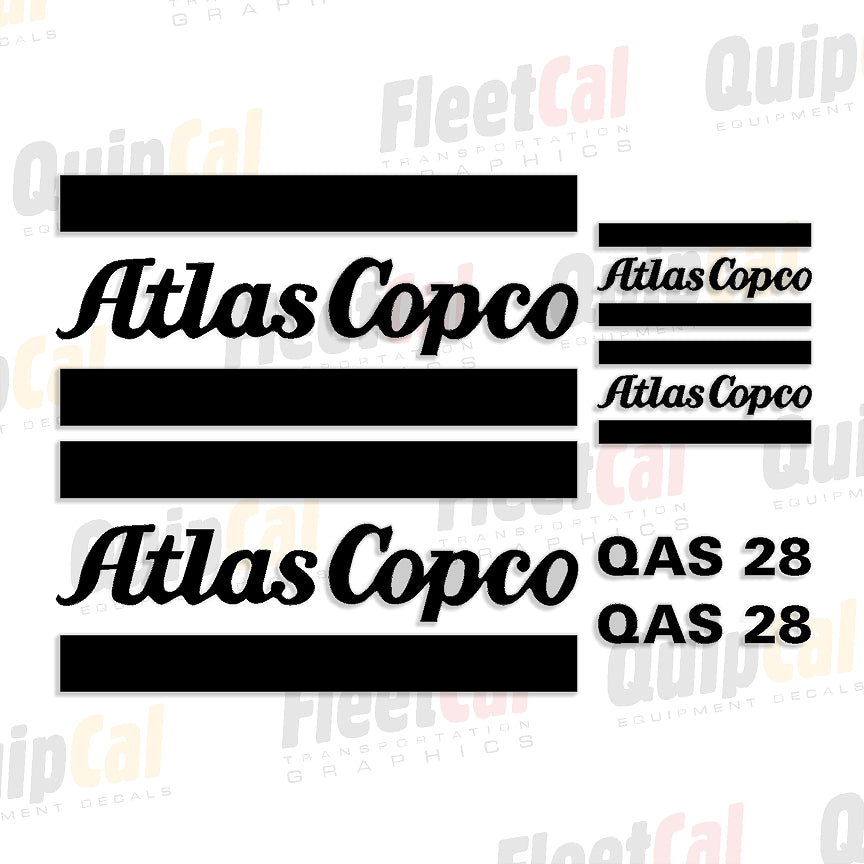 Atlas Copco QAS28 Air Compressor Marking Decal Set – Truck and ...
