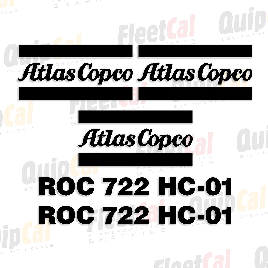 Atlas Copco ROC722 HC-01 Crawler Drill Marking Decal Set – Truck and ...