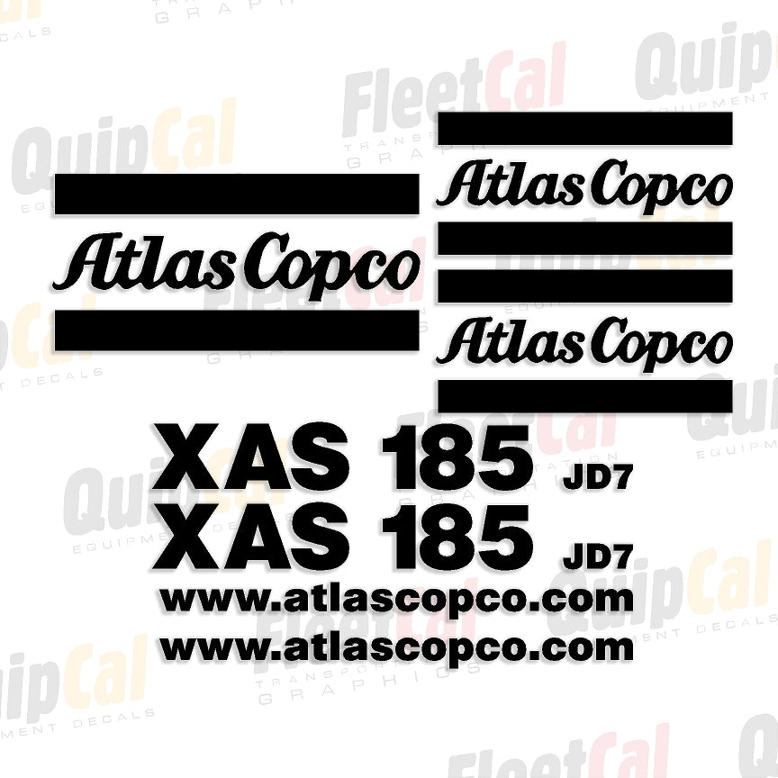 Atlas Copco XAS185 JD7 49HP Air Compressor Marking Decal Set – Truck ...