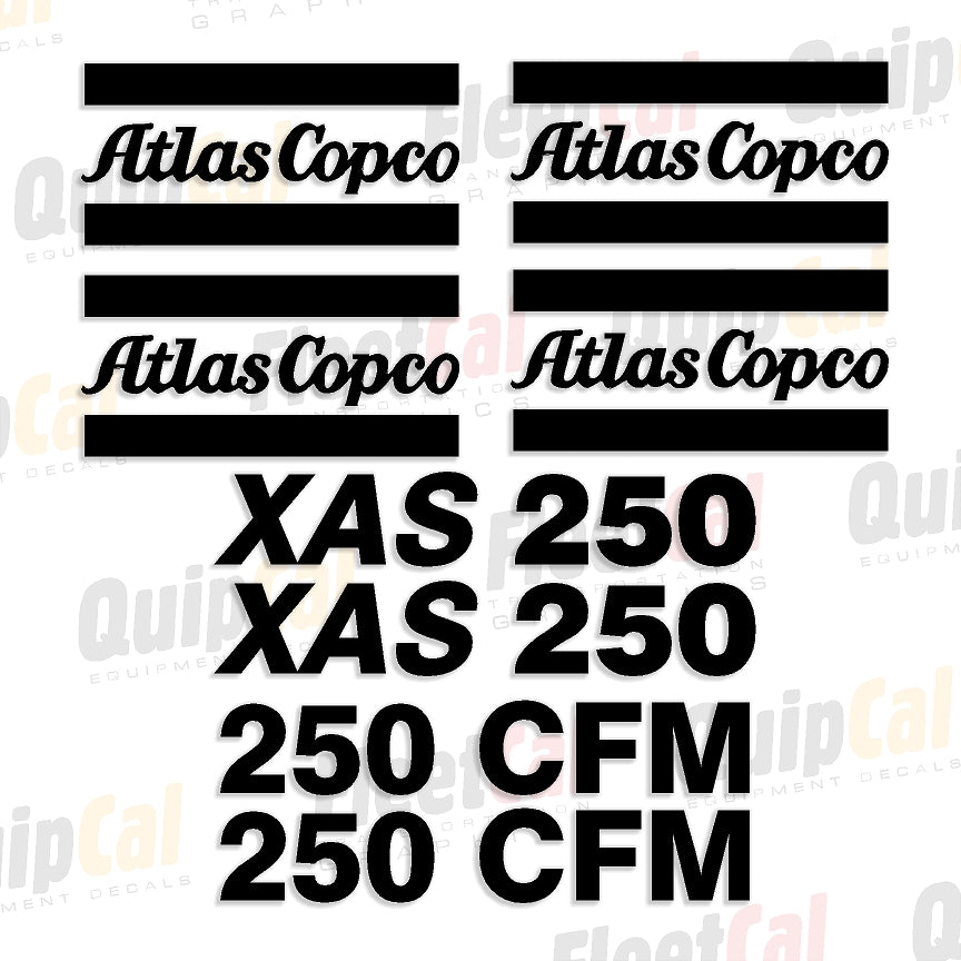 Atlas Copco XAS250 Air Compressor Marking Decal Set – Truck and ...