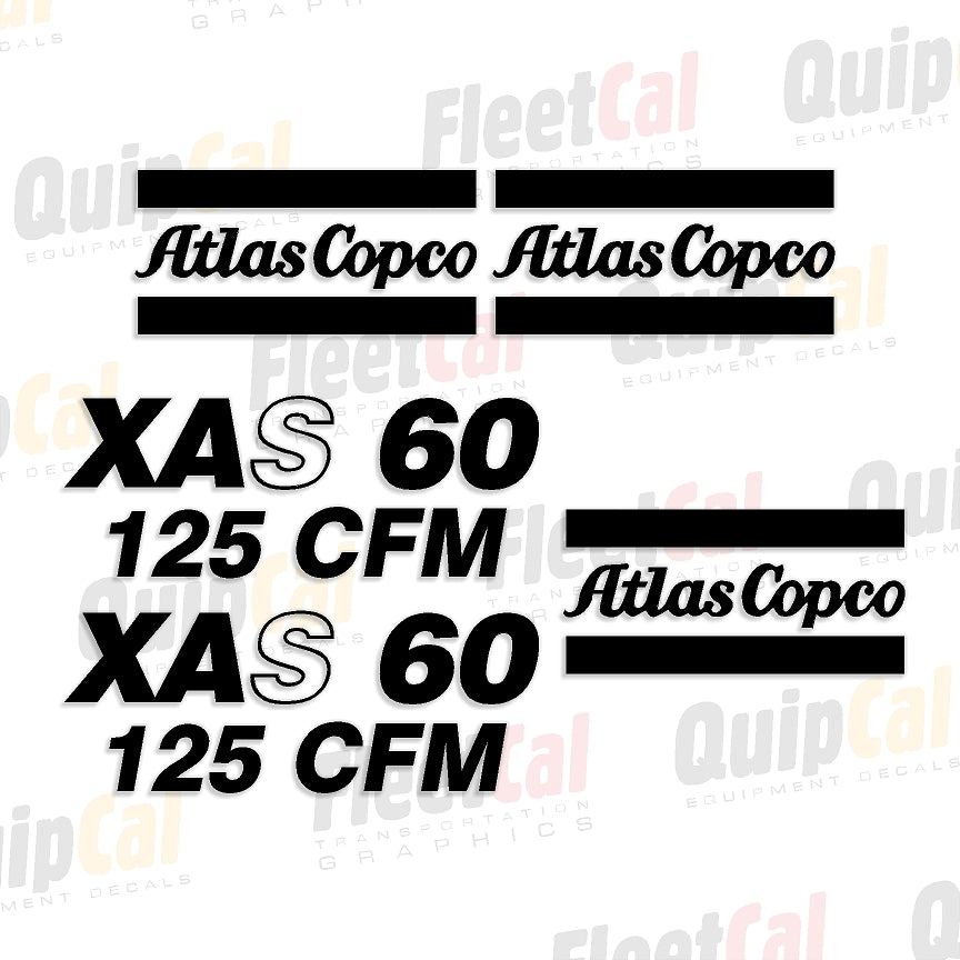Atlas Copco XAS60 125 CFM Air Compressor Marking Decal Set – Truck and ...