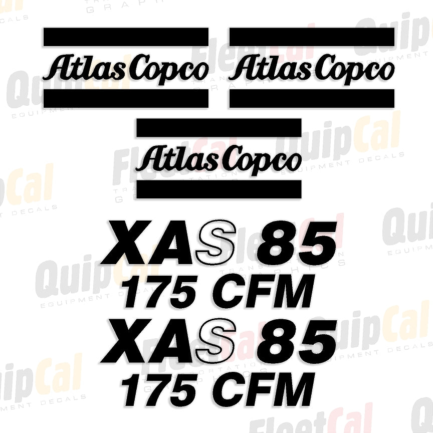 Atlas Copco XAS85 175 CFM Air Compressor Marking Decal Set – Truck and ...