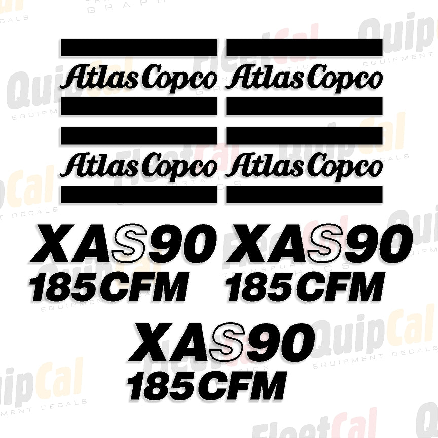 Atlas Copco XAS90 185 CFM Air Compressor Marking Decal Set – Truck and ...