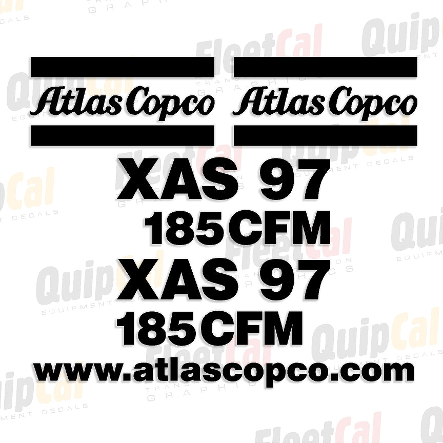 Atlas Copco XAS97 185 CFM Air Compressor Marking Decal Set – Truck and ...