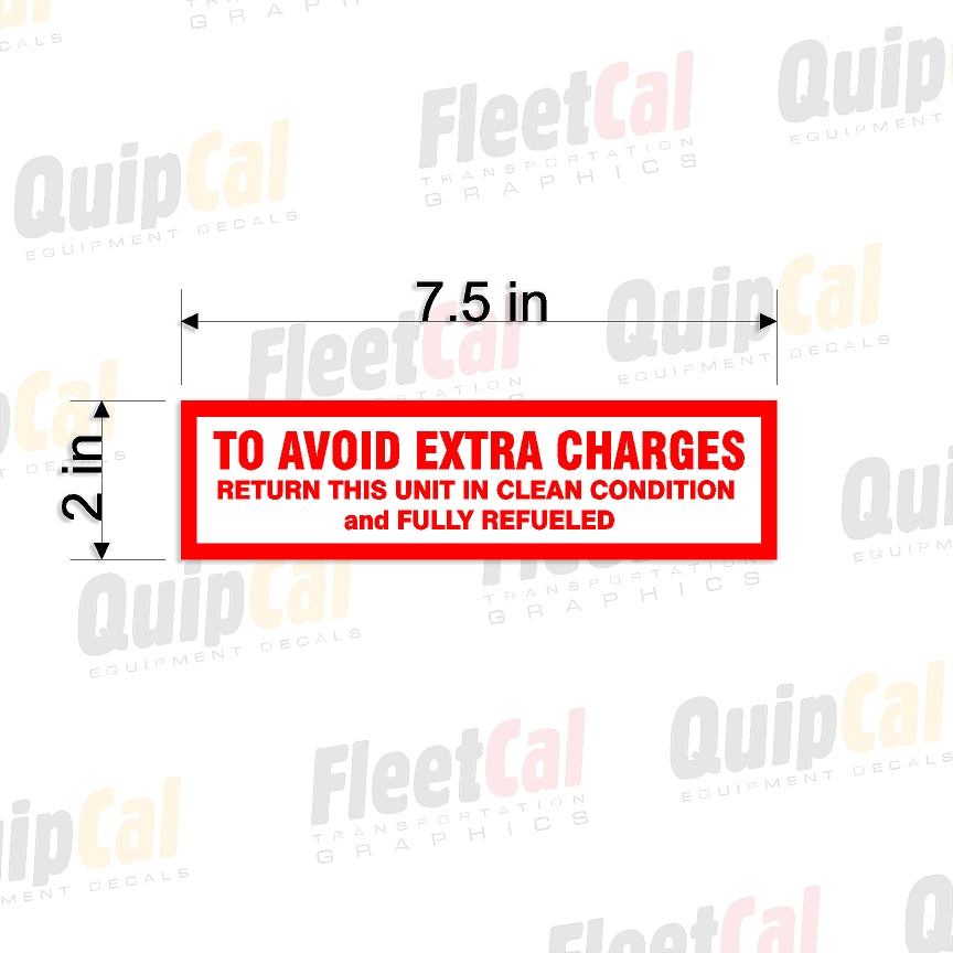 Avoid Extra Charges Decal (QTY 10) – Truck and Equipment Decals