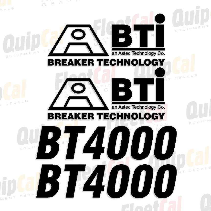 BTI BT4000 Hydraulic Breaker Attachment Marking Decal Set – Truck and ...
