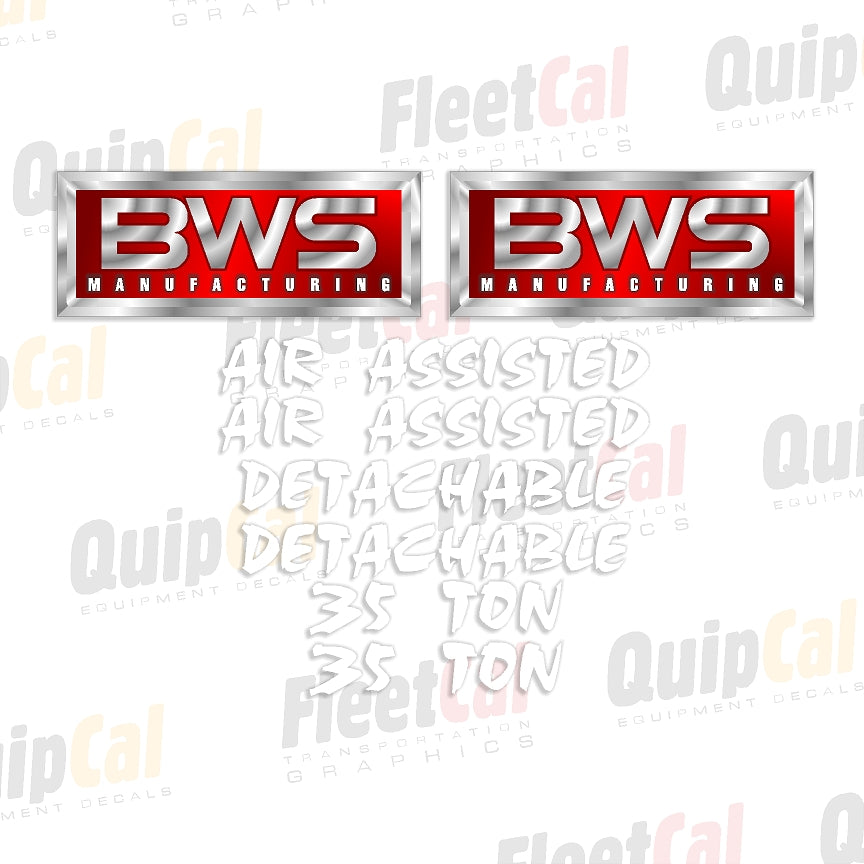 BWS 35 Ton Detachable Trailer Marking Decal Set – Truck and Equipment ...