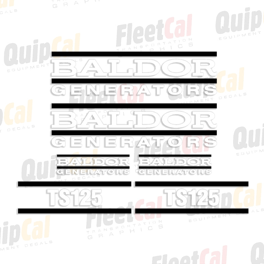 Baldor TS125 Generator Marking Decal Set – Truck and Equipment Decals