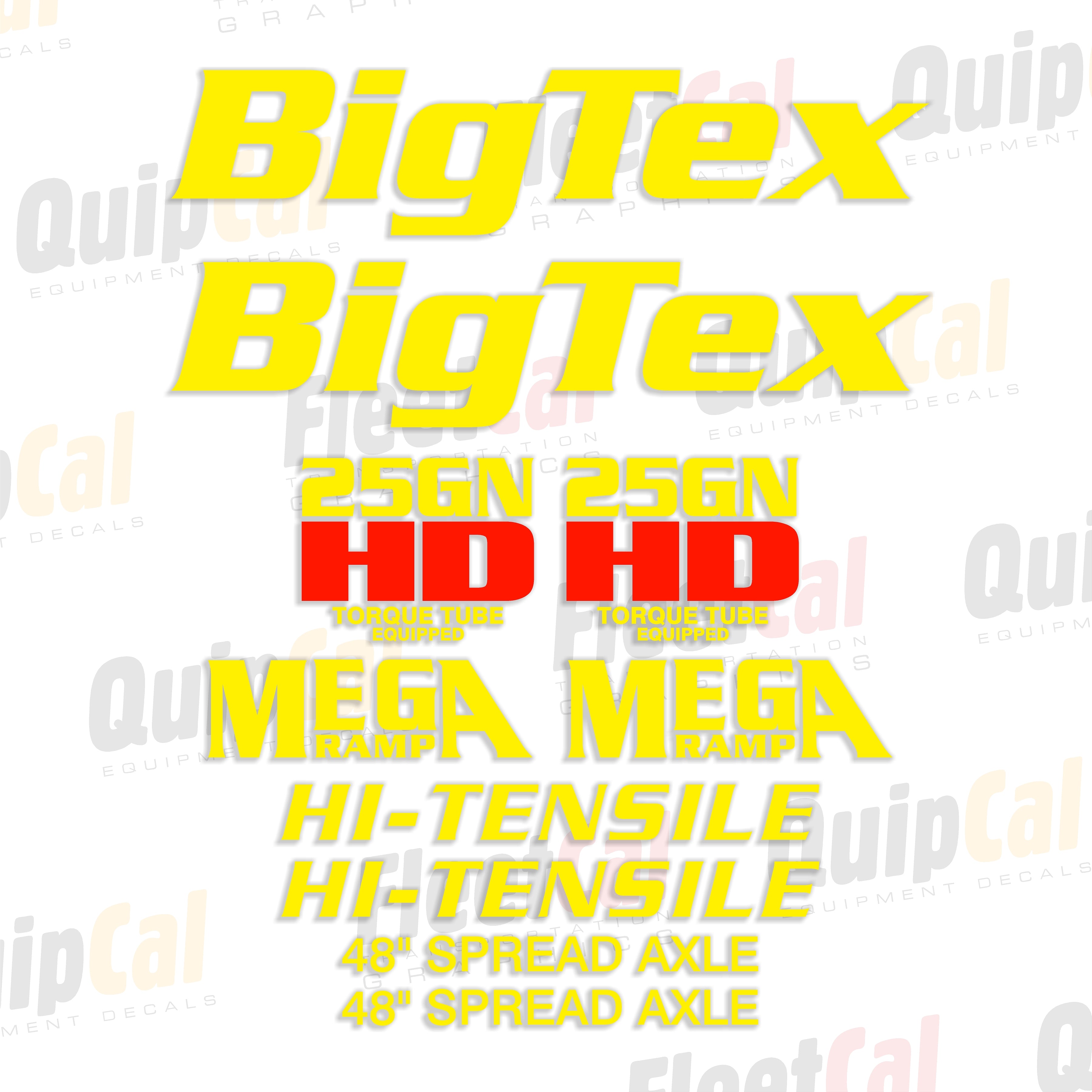 Big Tex 25GN-HD Trailer Marking Decal Set with Mega Ramps – Truck and ...