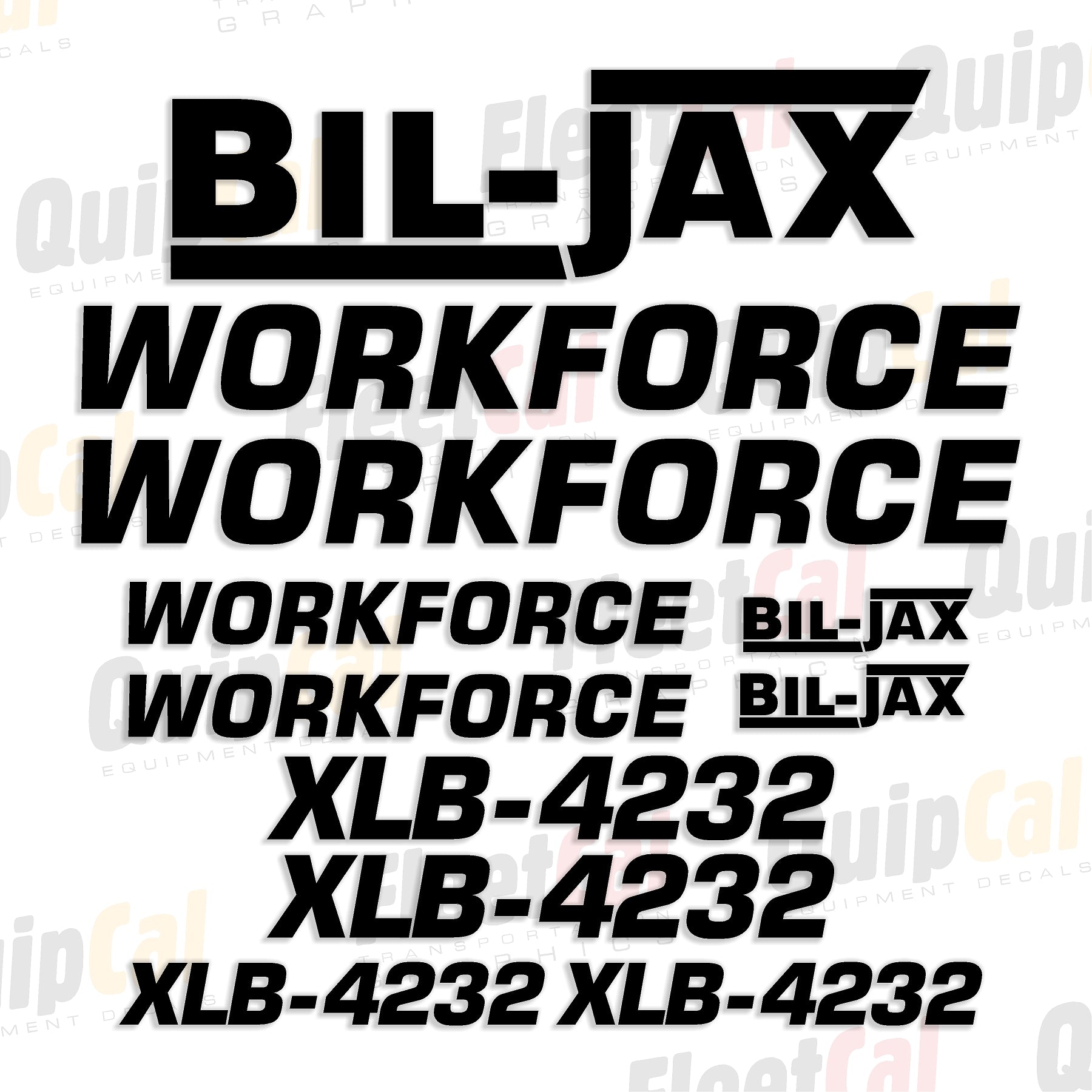 Bil-Jax XLB-4232 Decal Set – Truck and Equipment Decals