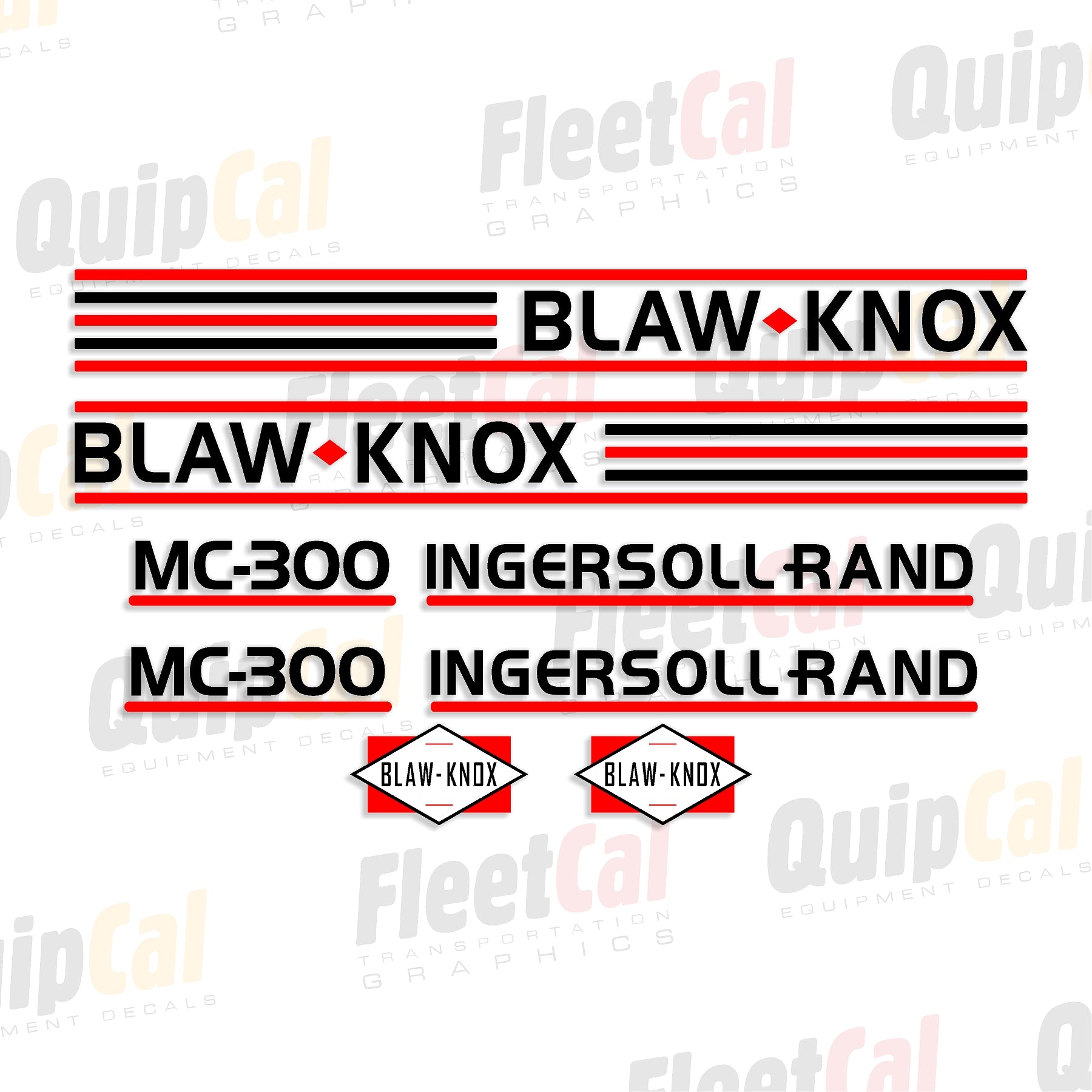Blaw-Knox MC-300 1999 Marking Decal Set – Truck and Equipment Decals
