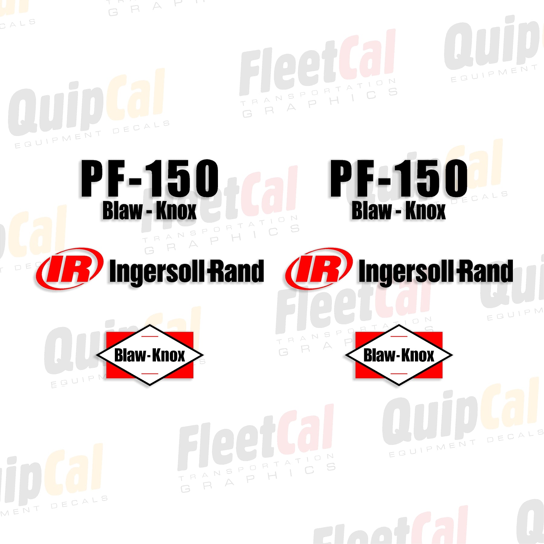 Blaw-Knox PF-150 Early 2000s Marking Decal Set – Truck and Equipment Decals