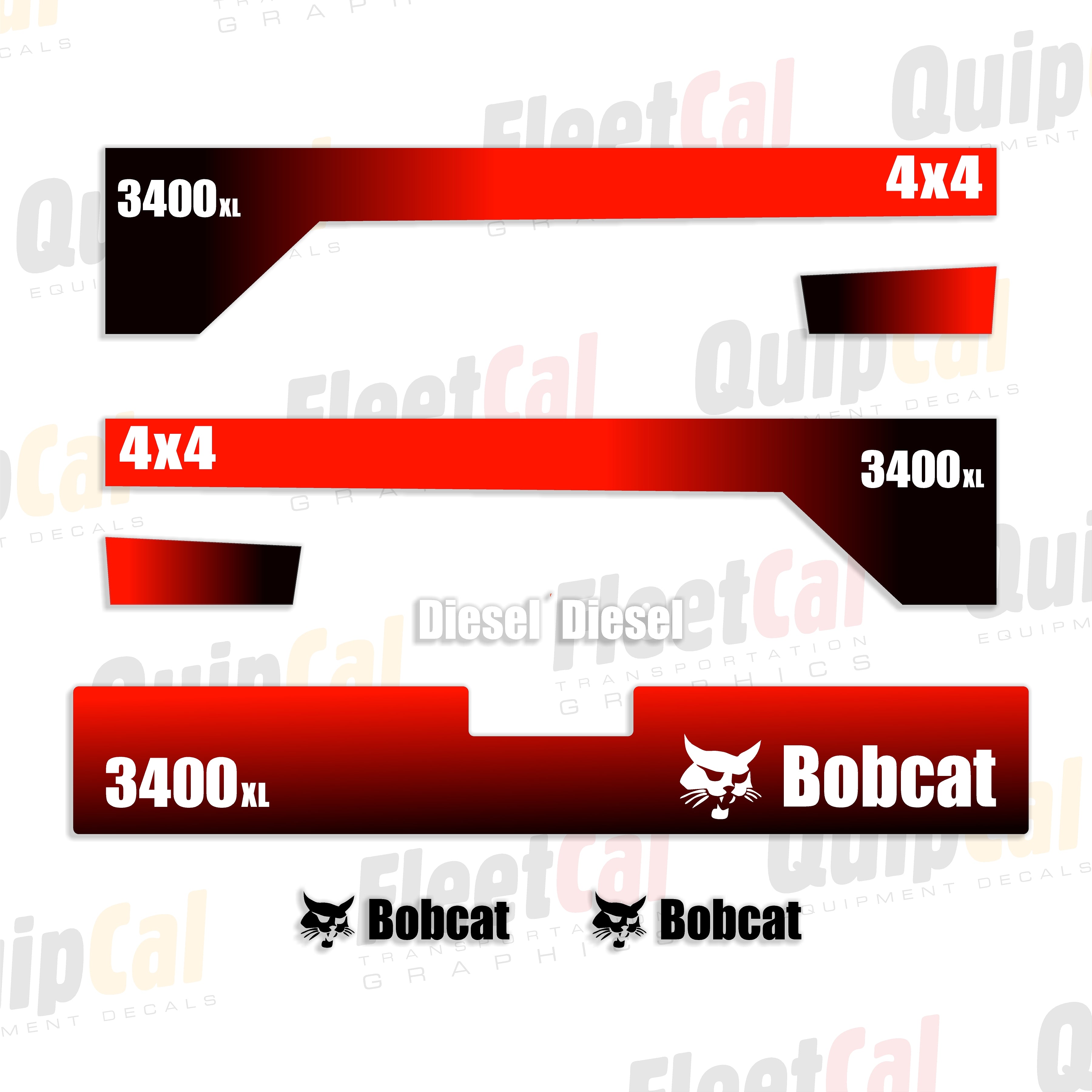 Bobcat 3400XL 4x4 UTV Marking Decal Set – Truck and Equipment Decals