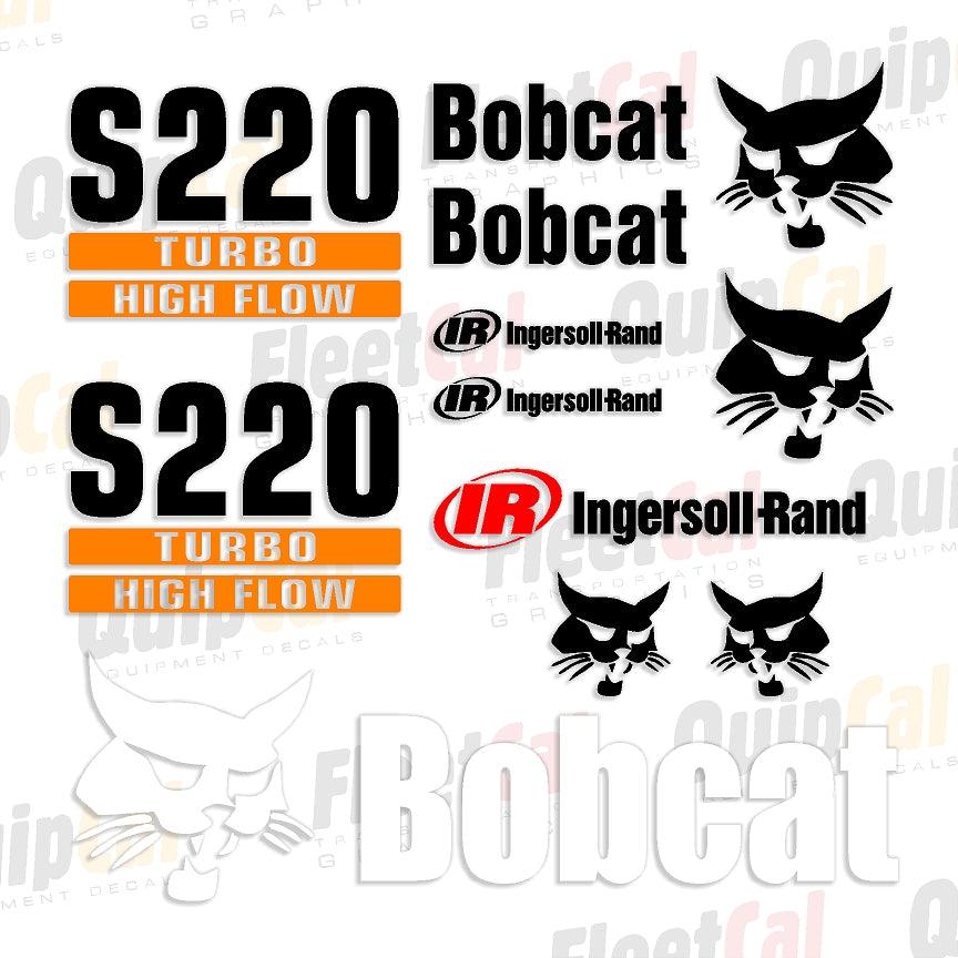 Bobcat S220 Skid Loader Early Model Marking Decal Set (Turbo High Flow ...