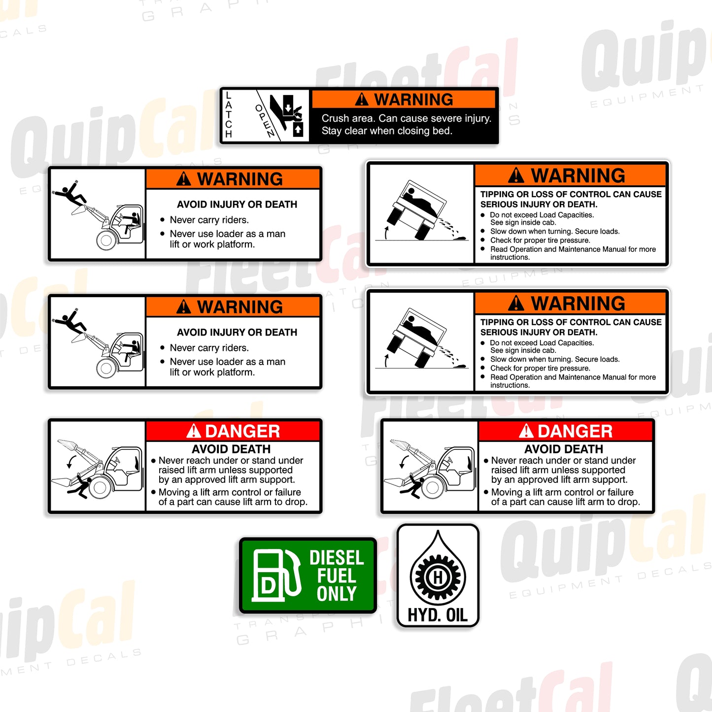 Bobcat Toolcat Safety Decal Set – Truck and Equipment Decals