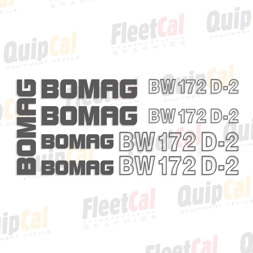 Bomag BW172 D-2 Marking Decal Set – Truck and Equipment Decals
